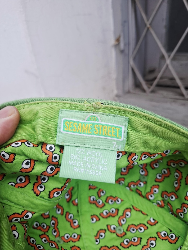 Vintage Sesame Street Oscar the Grouch Hat Cap - Etsy