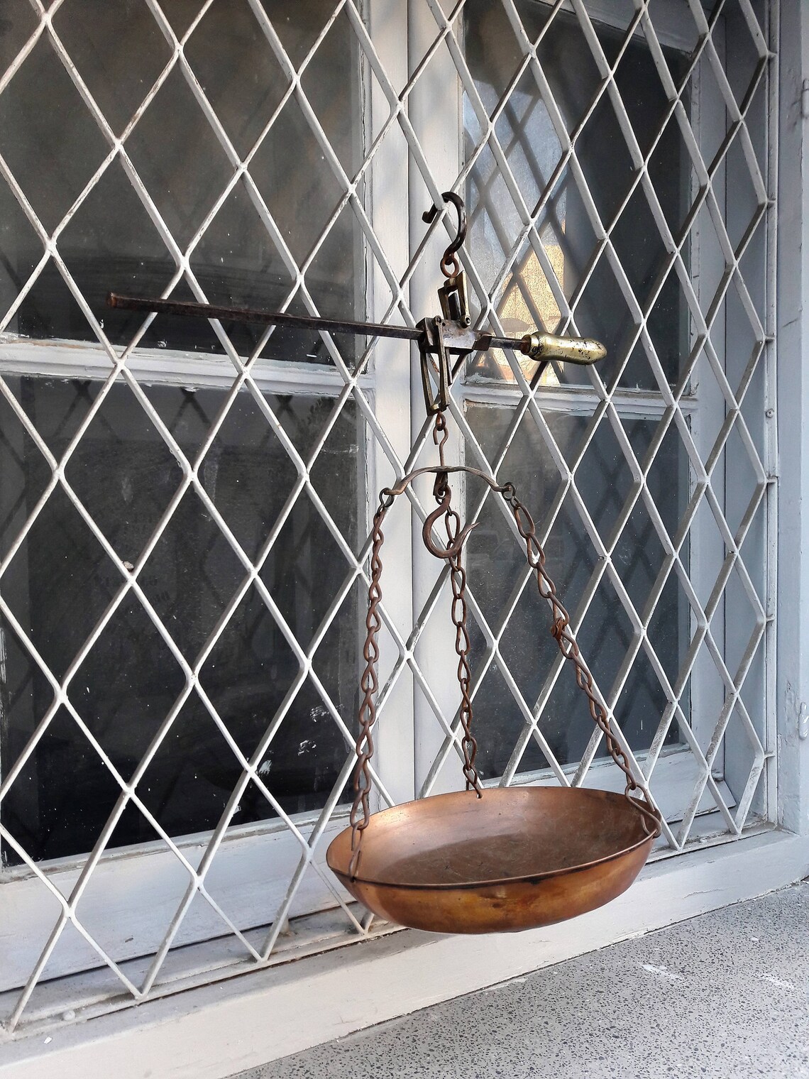 Antique Scales W/copper Weighing Dish - Etsy