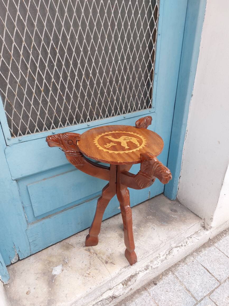 Vintage Wooden Folding Camel Table - Etsy