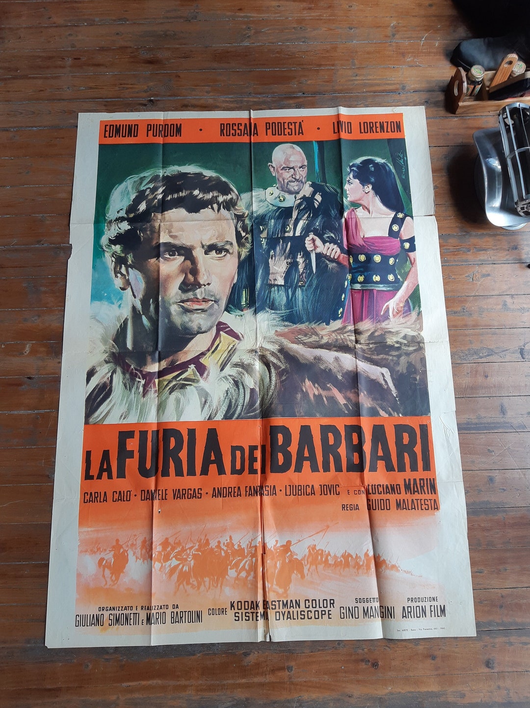 Authentic Vintage "la Furia Dei Barbari" Movie Poster - Etsy