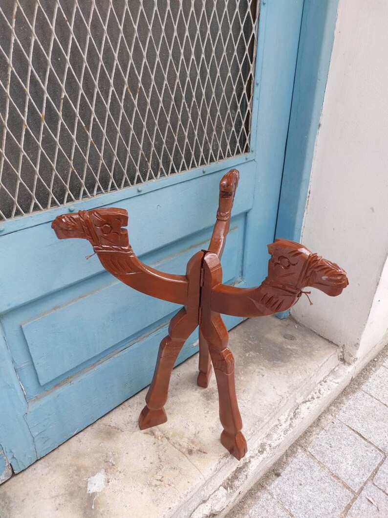 Vintage Wooden Folding Camel Table - Etsy