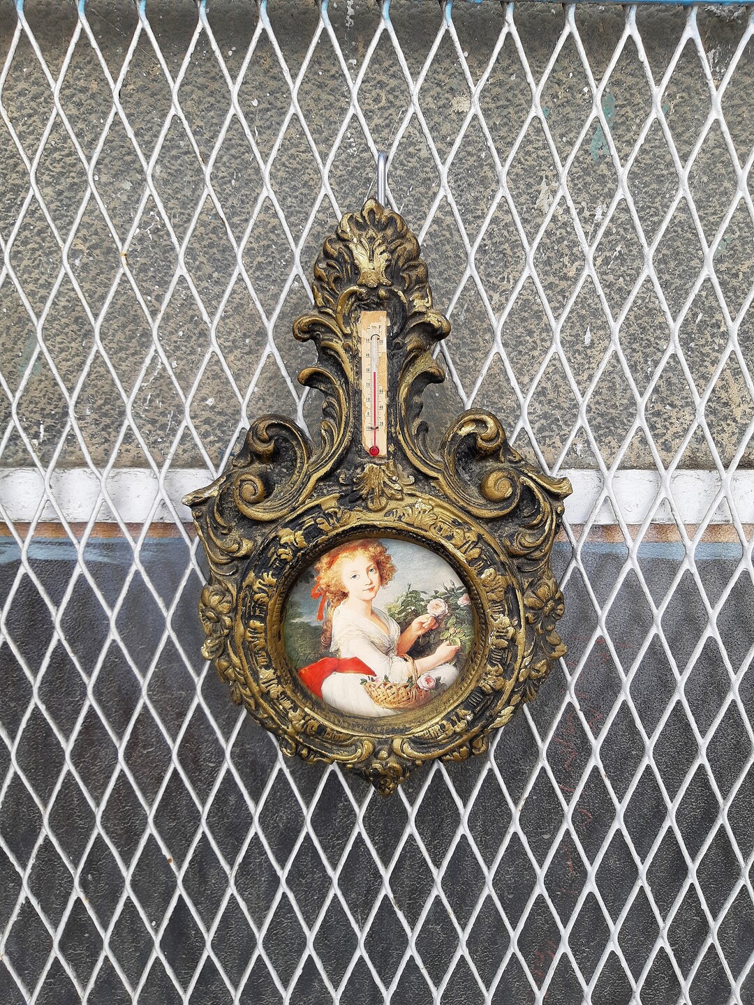 Antique Plaster Picture Frame W/ Thermometer - Etsy