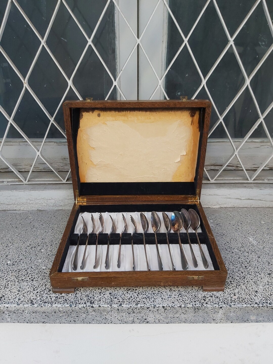 Vintage Silver Plated Cutlery Set W/box - Etsy