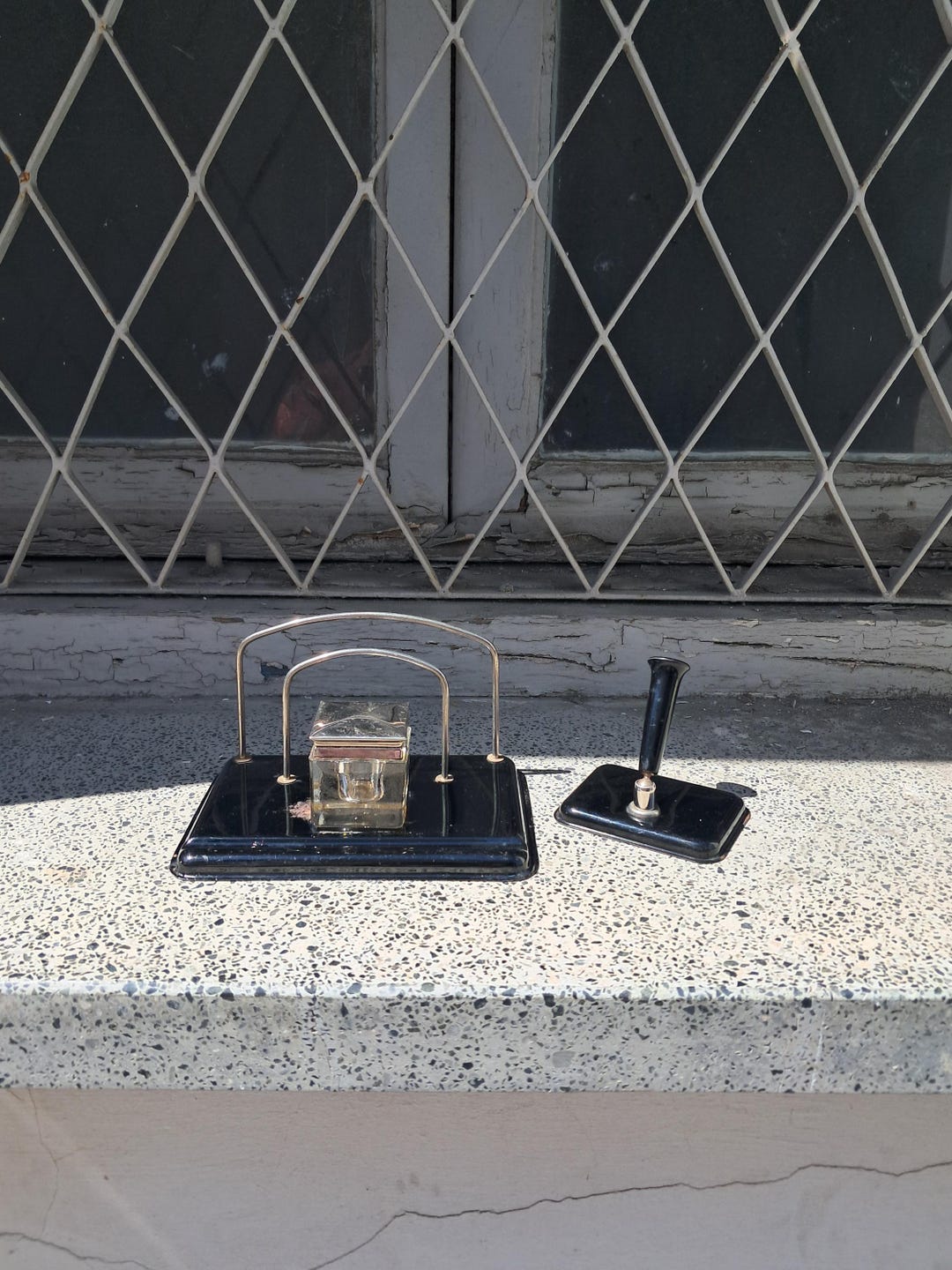 Art Deco Ink Well Letter/pen Holder Set - Etsy