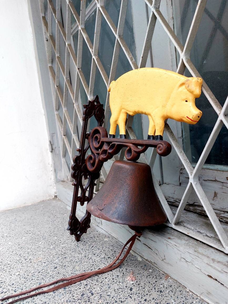 Vintage Cast Iron Piggy Bell - Etsy