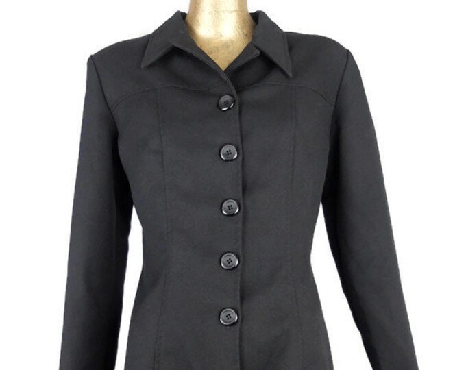 Vintage 1970's Mod Black Dagger Collar Blazer Jacket - Etsy