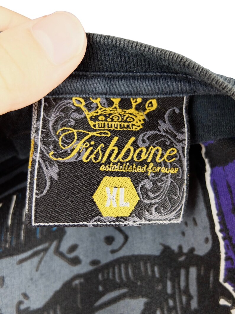 Vintage 2000s Y2K Fishbone Streetwear Hip Hop Style Black & Purple ...