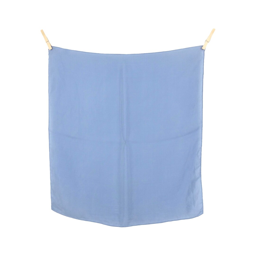 Vintage 2000s Y2K Silk Basic Solid Periwinkle Blue Square Bandana Neck ...