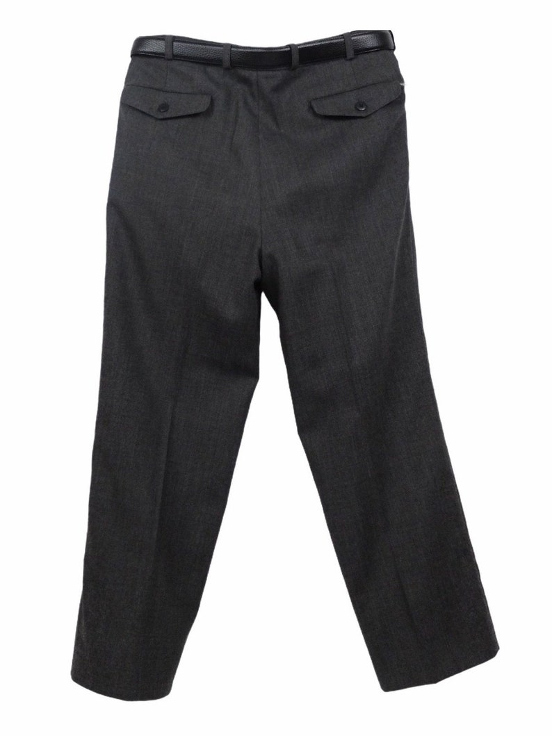 Vintage 70s Men’s Mod Grey Wool Basic Straight Leg Pleated Trouser ...