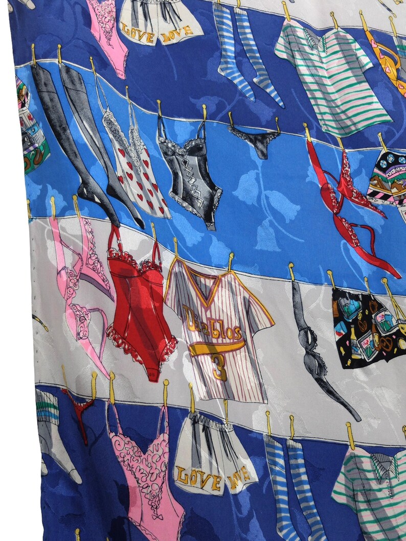 Vintage 2000s Y2K Silk Chic Lingerie Laundry Patterned Large - Etsy