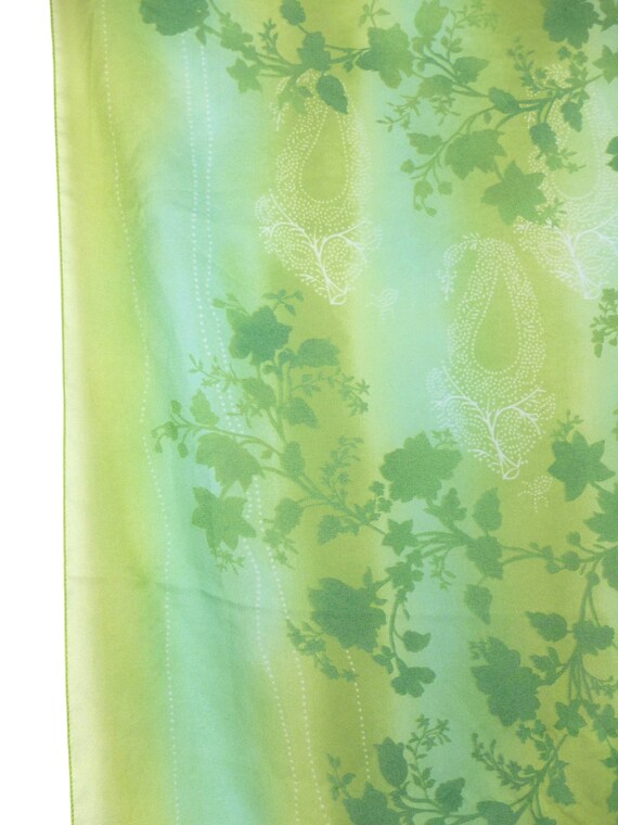 Vintage 2000s Y2K Bright Neon Green Floral Print Shee… - Gem