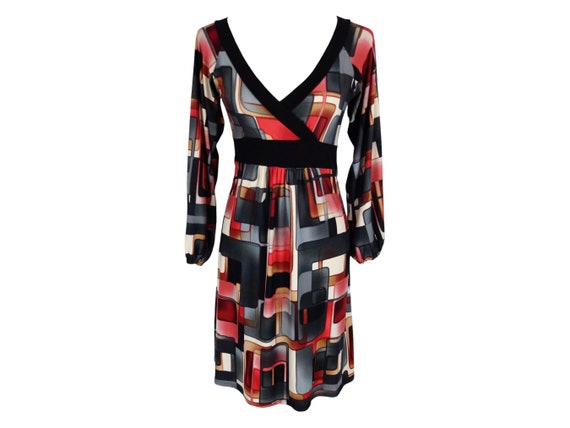 Vintage 2000s Y2K Mod Chic Formal Minimalist Red & Gr… - Gem