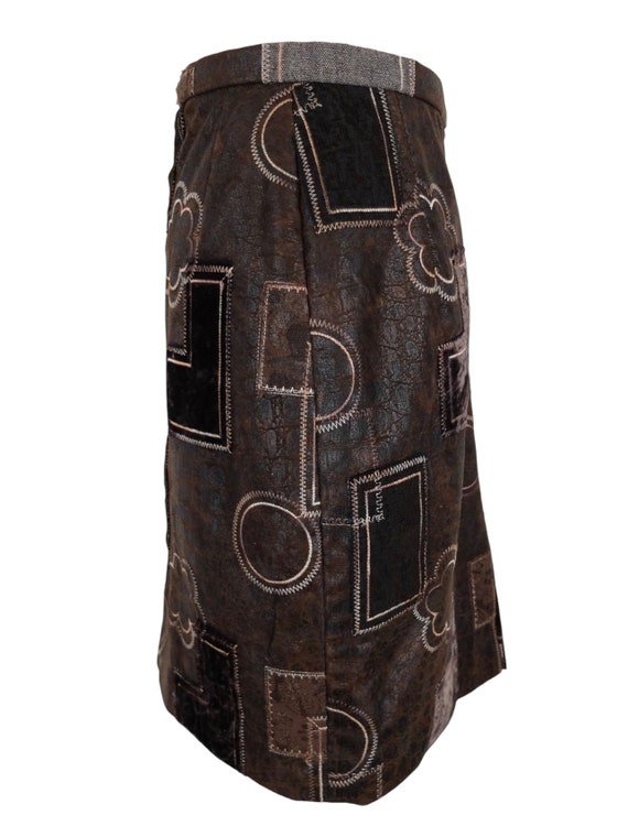 Vintage 2000s Y2K Mod Bohemian Hippie Faux Suede Abst… - Gem