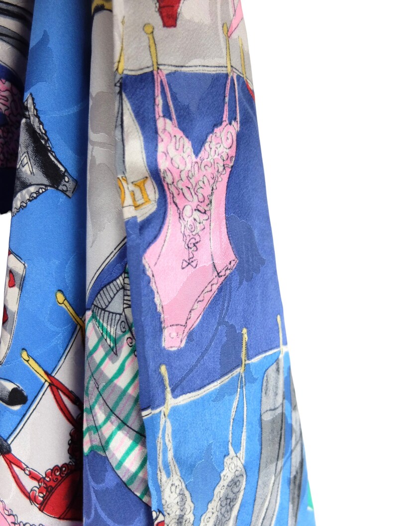 Vintage 2000s Y2K Silk Chic Lingerie Laundry Patterned Large Square ...