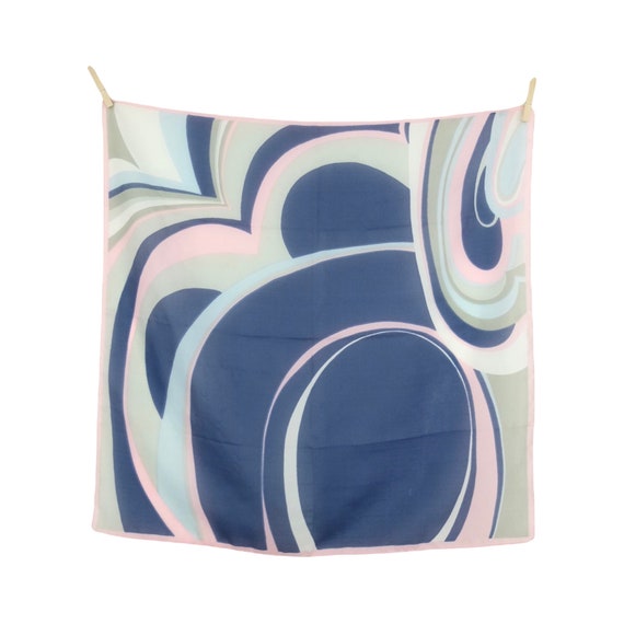 Vintage 60s Mod Psychedelic Op Art Hippie Navy Blue &… - Gem