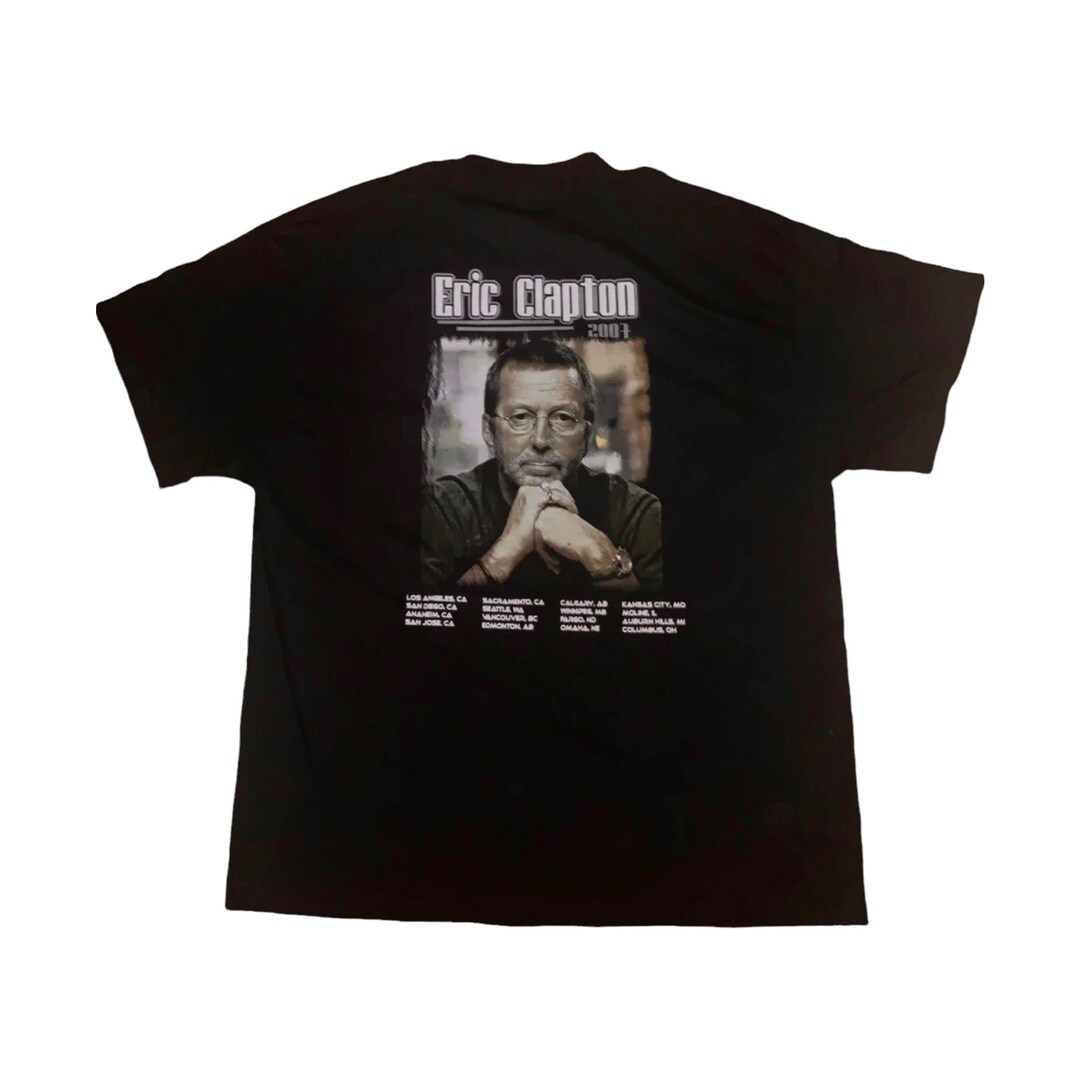 Vintage 2007 Eric Clapton USA Tour Black Cotton Graphic Crew Neck T ...