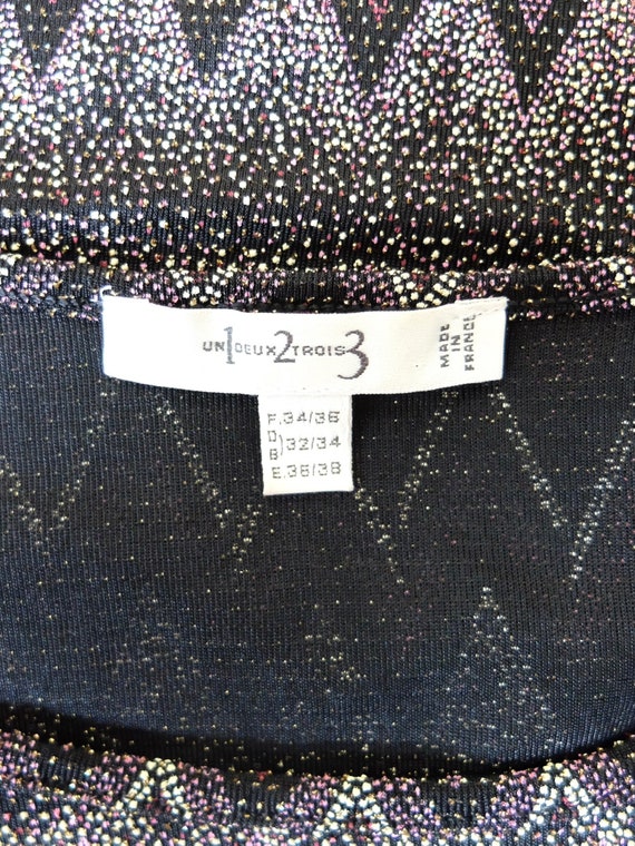 Vintage 2000s Y2K Metallic Purple & Black Chevron Zig… - Gem