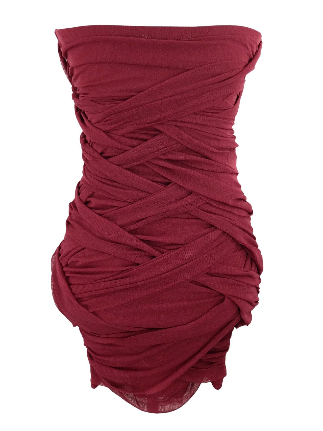 Vintage 2000s Y2K Avant Garde Maroon Burgundy Red Fitted Sleeveless ...