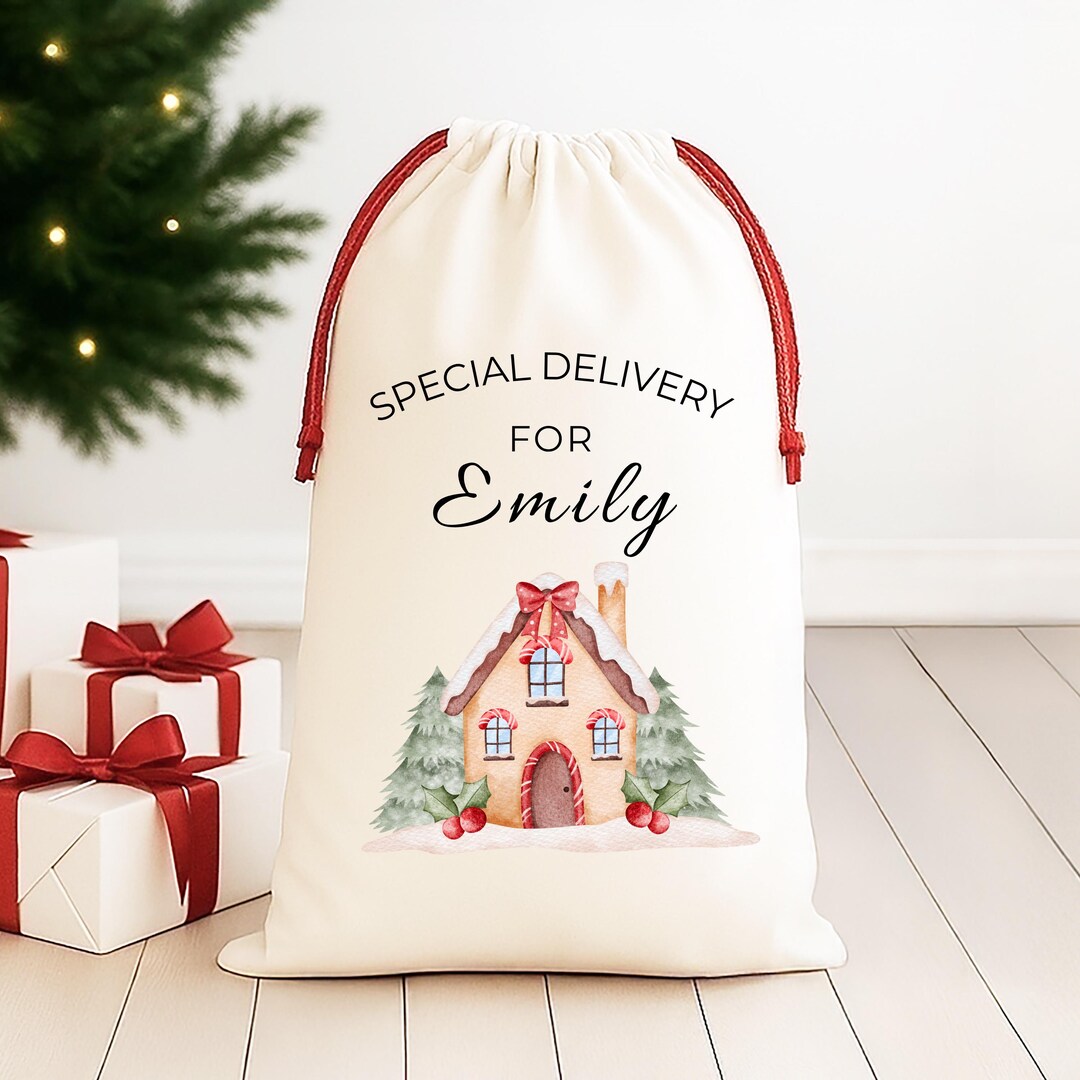 Personalized Linen Santa Sack | Special Delivery Christmas Bag - Etsy