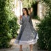 Haima-dress,calf Length,ikat,hand Loom,bohemian,grey,white,casual ...