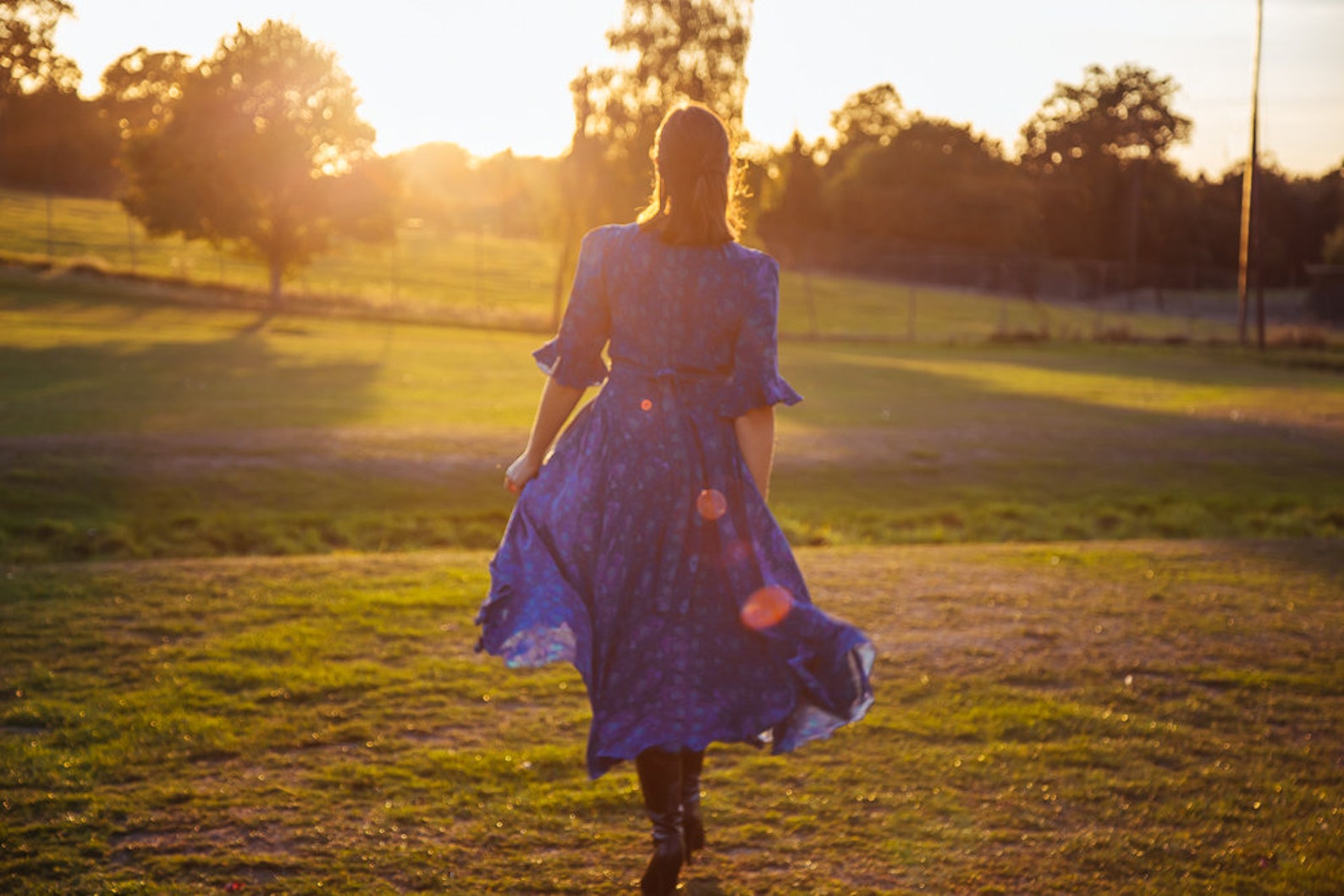 Neelam-pure Silk Dress,full Length,bohemian,casual,occasional,floral ...