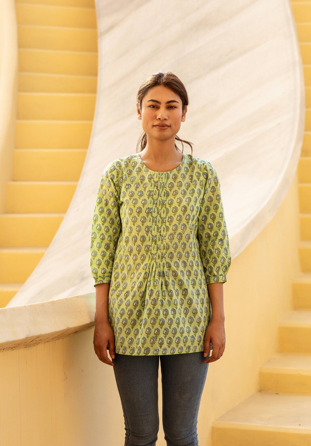 New Aminta Tunic Shirt,pure Cotton,hand Block Printed,holiday,casual ...