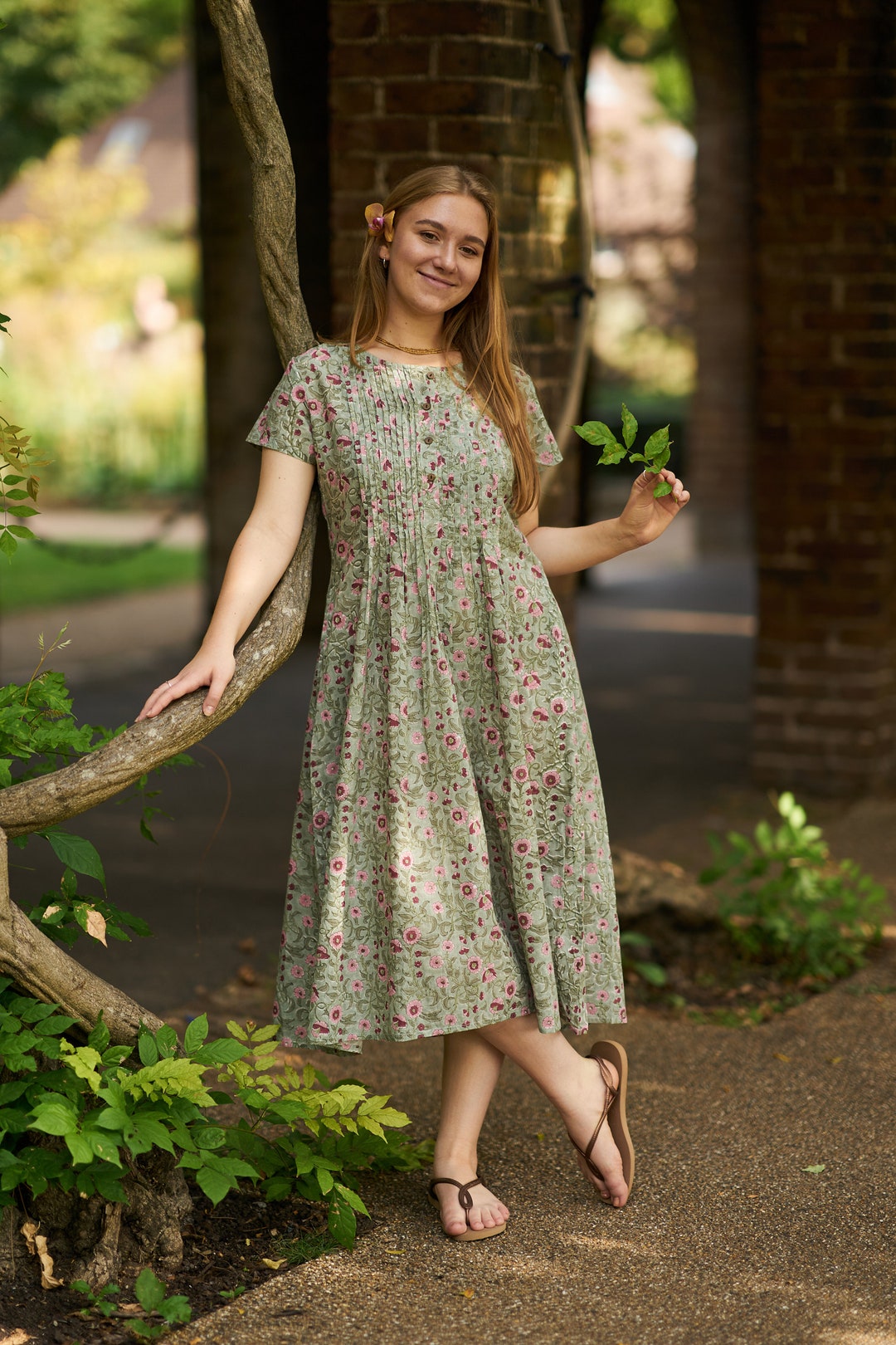 New Amie-bohemian Dress,hand Block Printed Cotton,casual,occasional ...