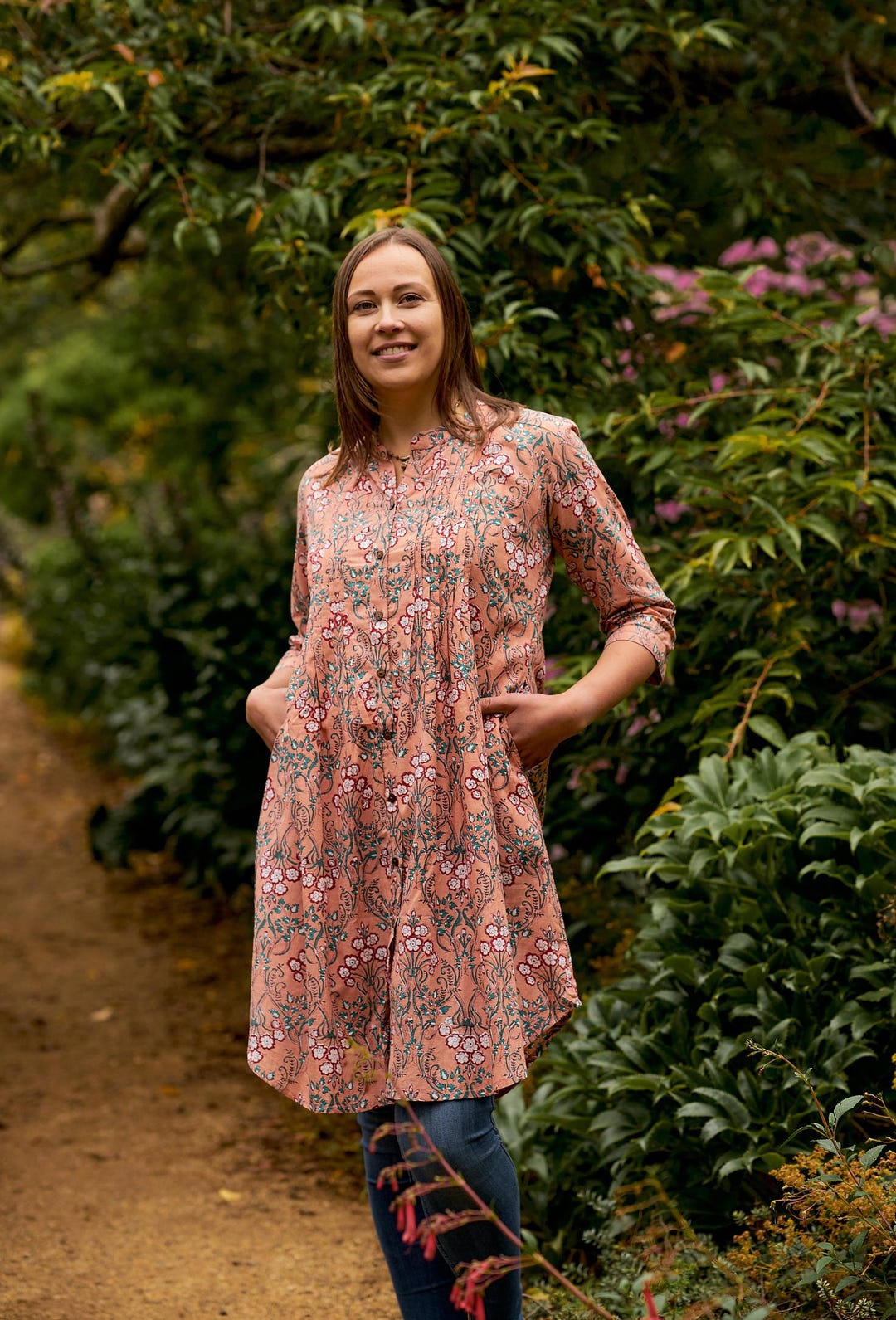 Loretta-tunic Dress,pure Cotton,hand Block Printed,bohemian,casual ...