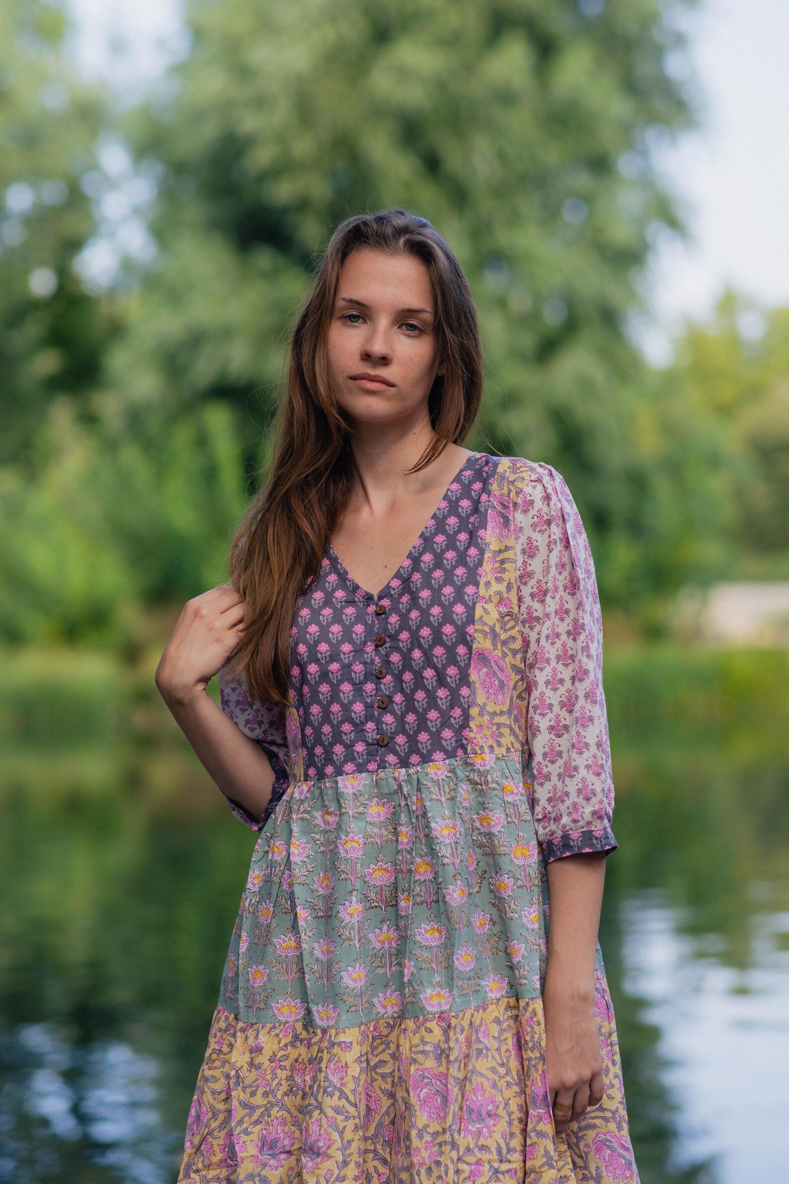 New Janis-bohemian Dress,hand Block Printed Cotton,casual,occasional ...