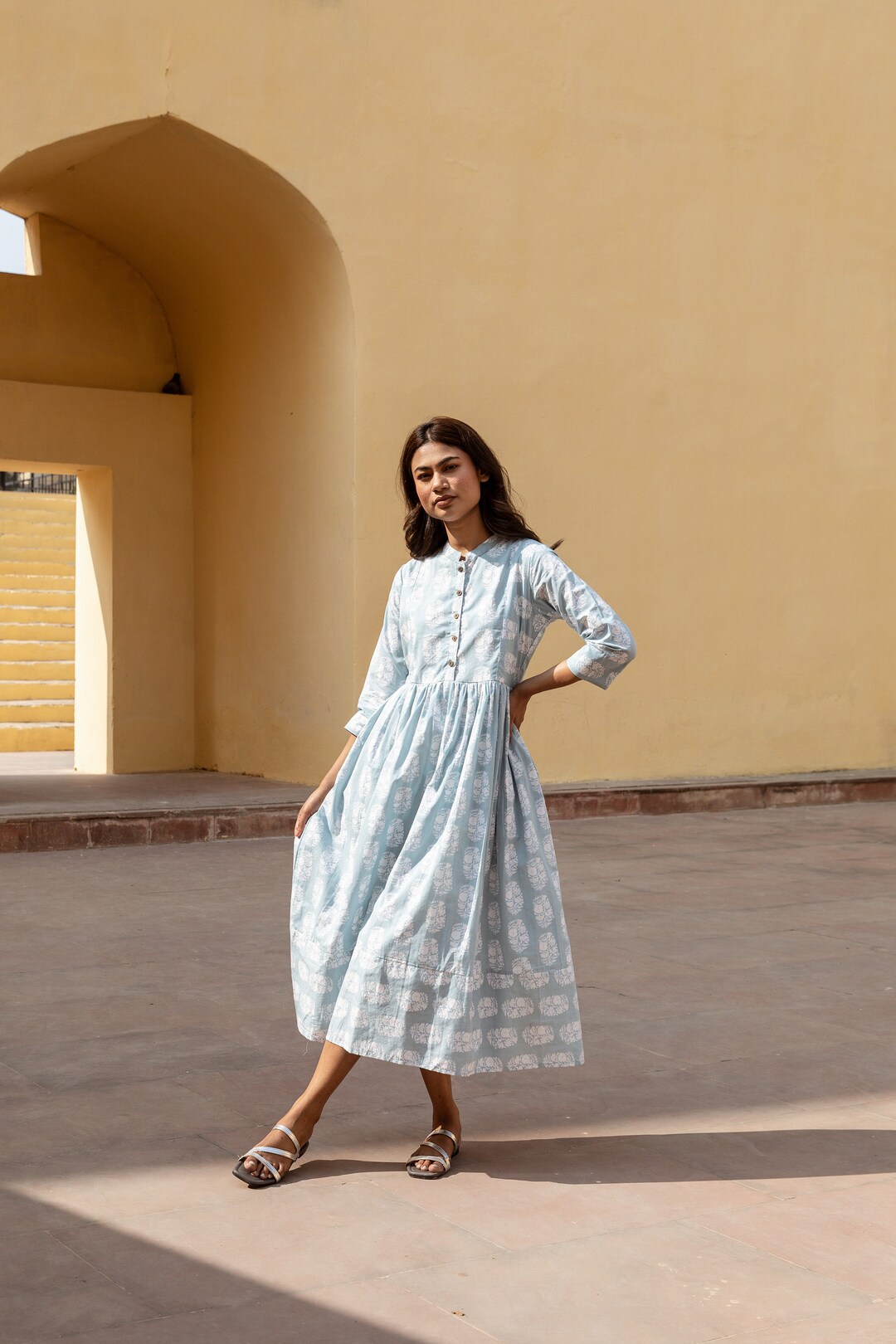 New Ellora Dress,pure Cotton,hand Block Printed,bohemian,casual ...