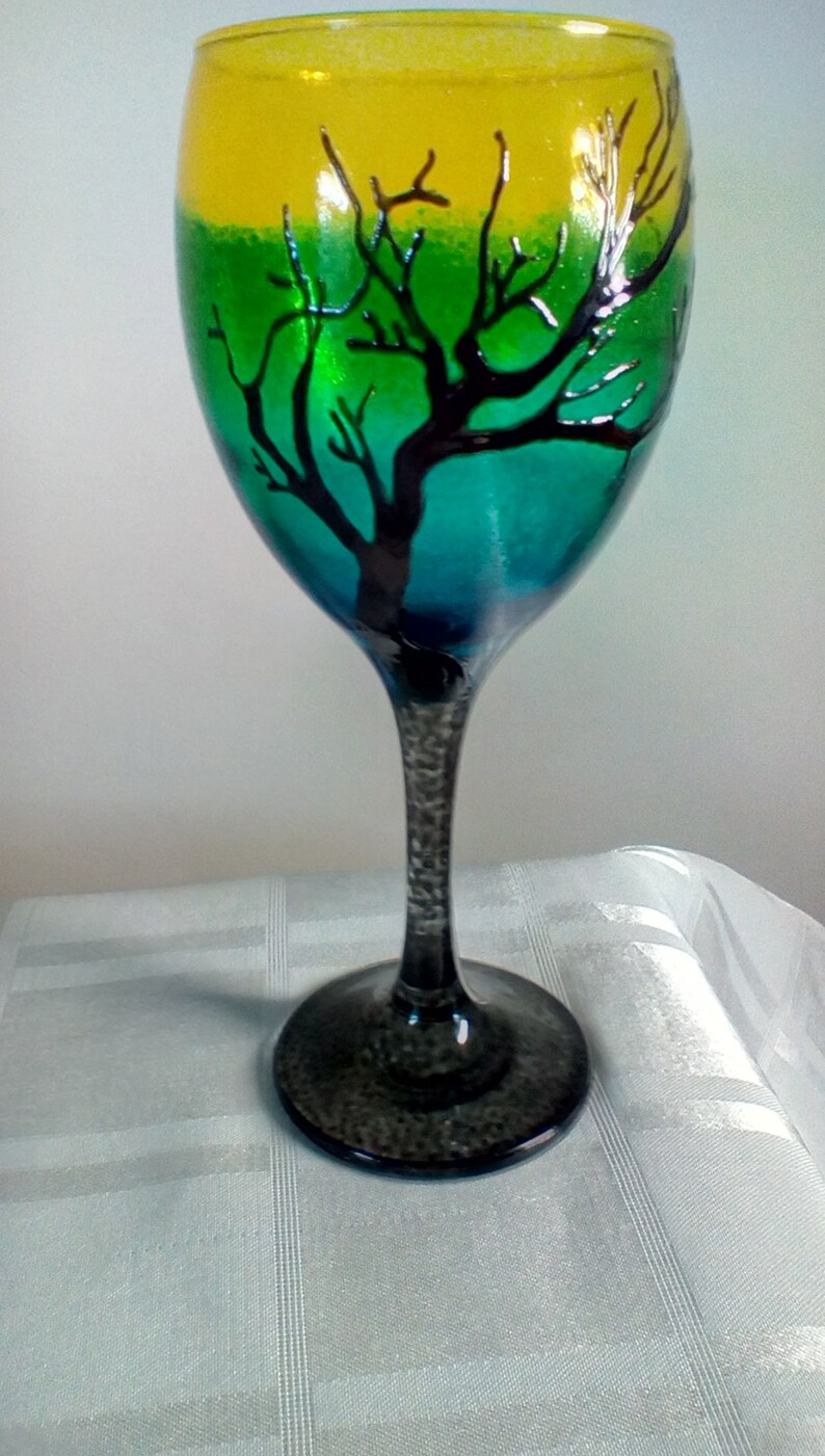 Gothic Style Tree Set of Four Colourful Large Hand Painted - Etsy