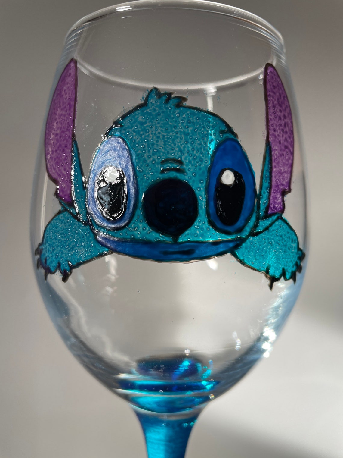 Stitch Lilo and Stitch Bright Large Hand Painted Wine Glass - Etsy