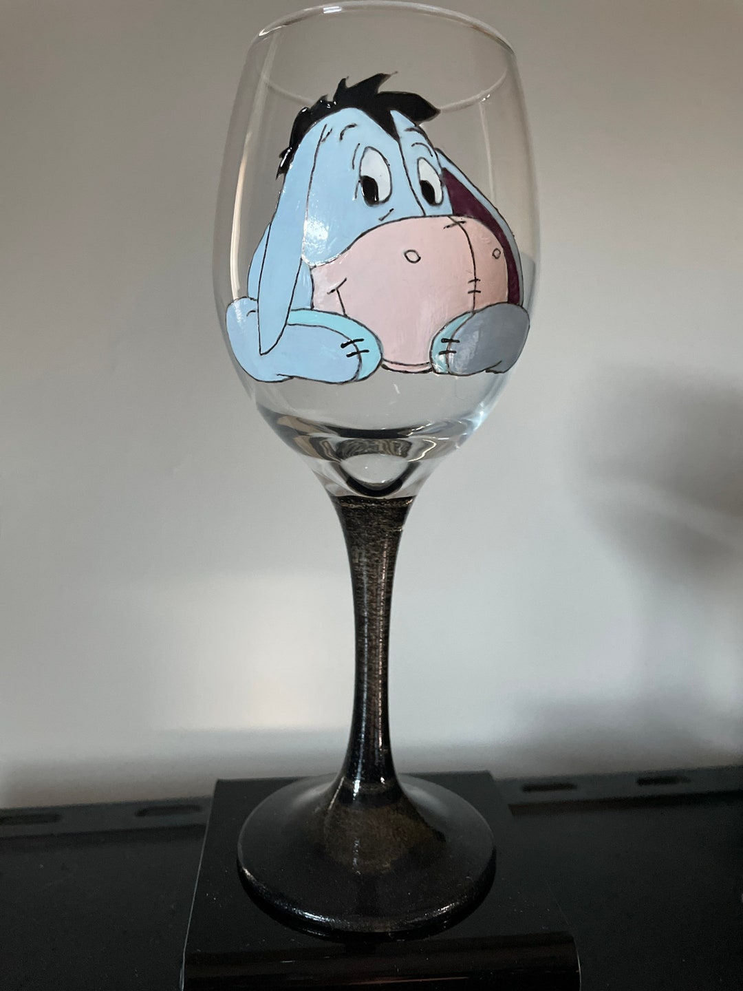 Eeyore Winnie the Pooh Hand Painted Large Wine Glass Black - Etsy