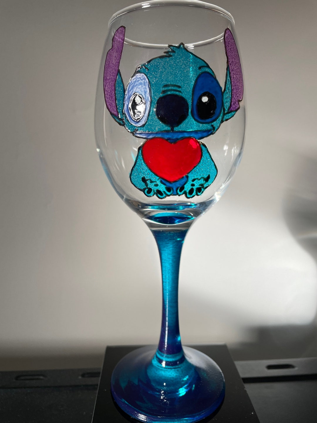 Stitch Lilo and Stitch Bright Large Hand Painted Wine Glass - Etsy