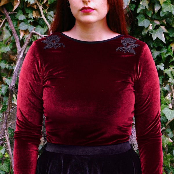 Velvet Cropped Top - Etsy