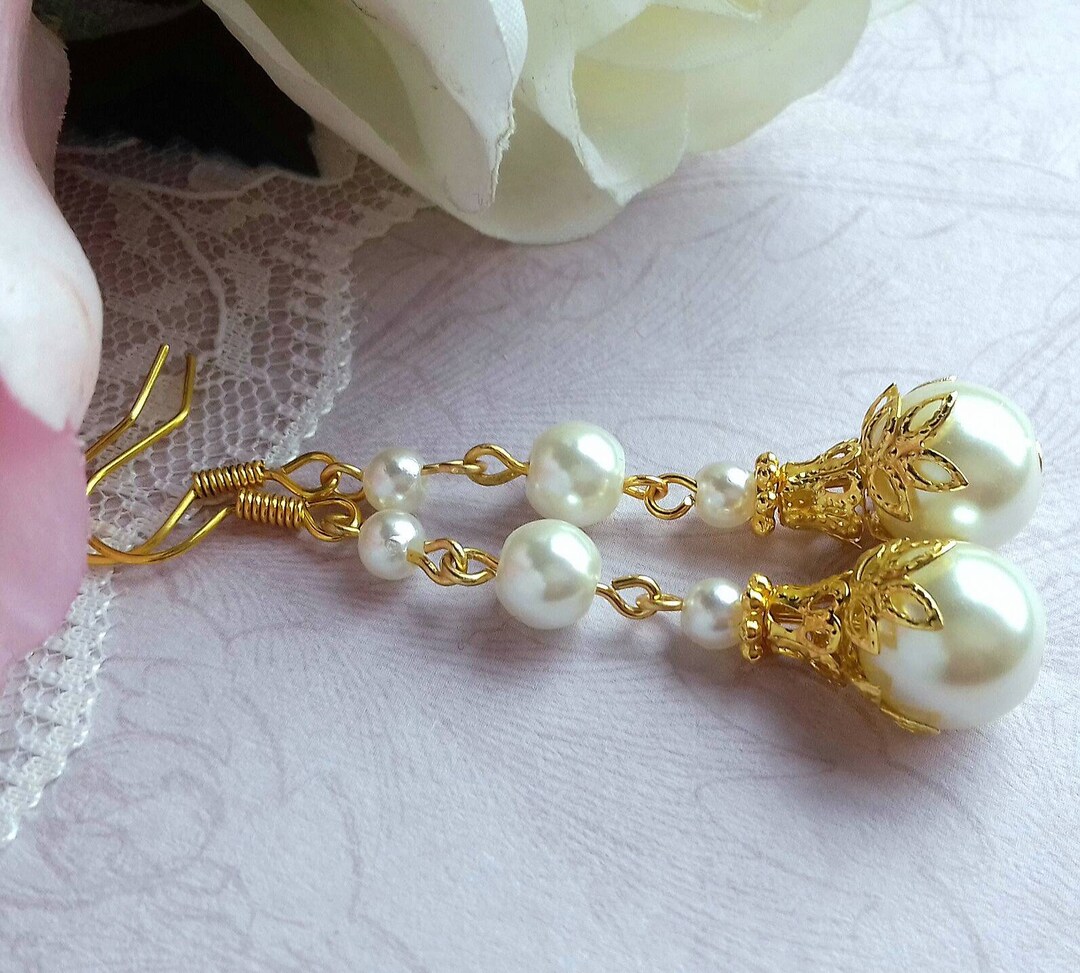 Long Ivory Pearl Earrings, 1920s Art Deco Earrings, Great Gatsby ...