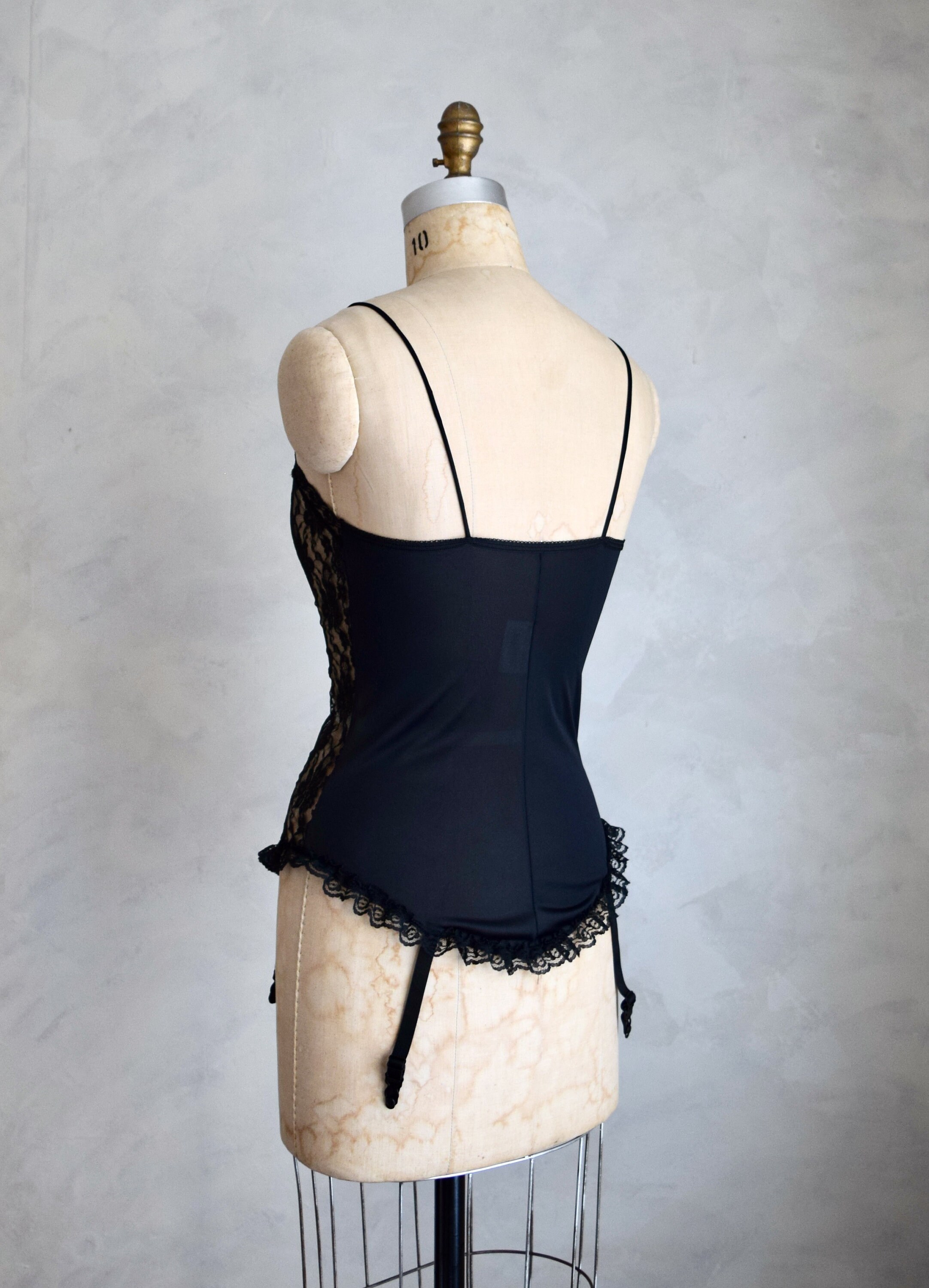 Vintage 1980s Lace Garter Tank Vintage 80s Sheer Lace Corset - Etsy