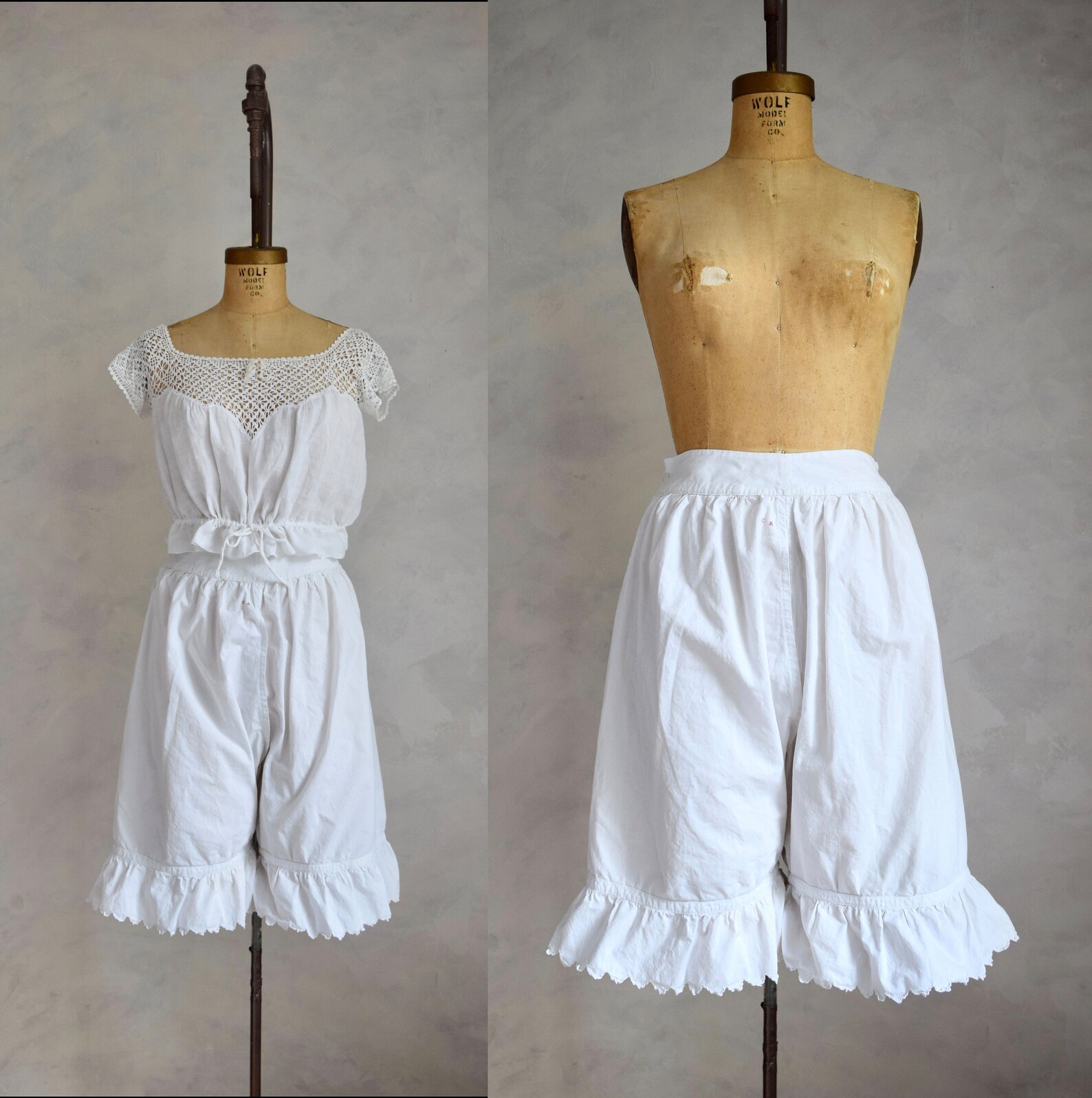 Vintage 1910s Split Crotch Bloomers Antique Edwardian Womens Drawers ...