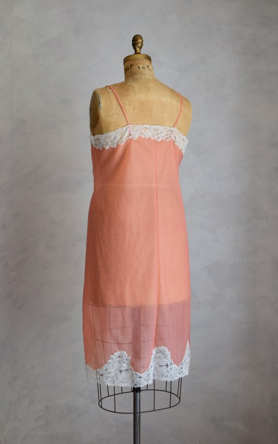 vintage 1960s sheer coral and lace nightgown | vintag… - Gem