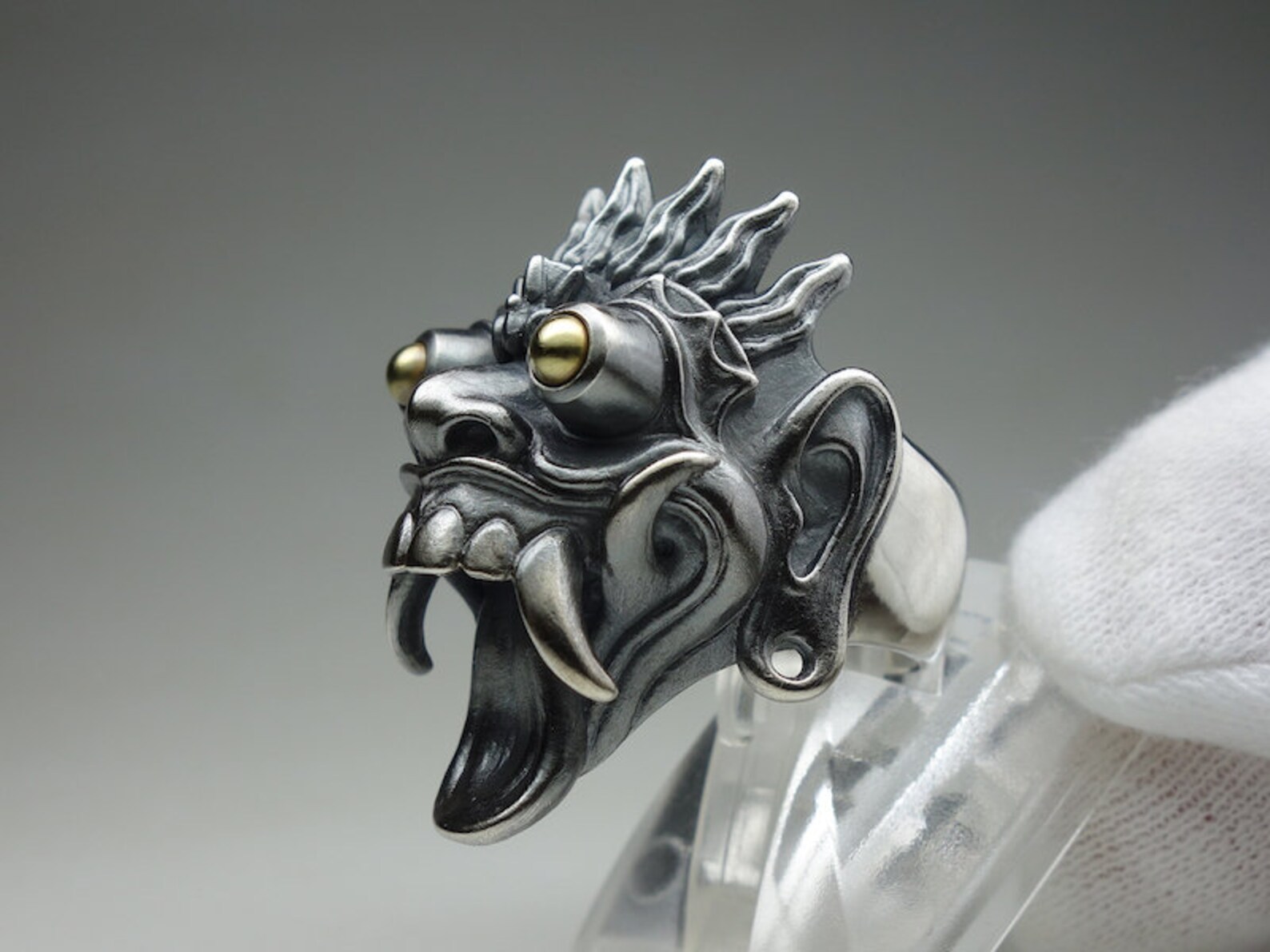 Rangda Ring - Bali Mask Ring - Sterling Silver 925 - Etsy Canada