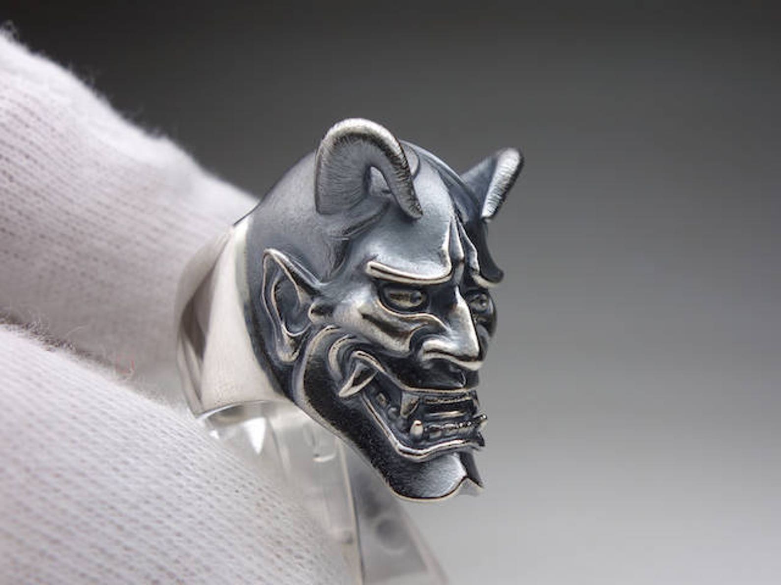 Horiyoshi 3 X CREEP Collaboration Ring " Hannya " Ring - Silver 925 - Etsy