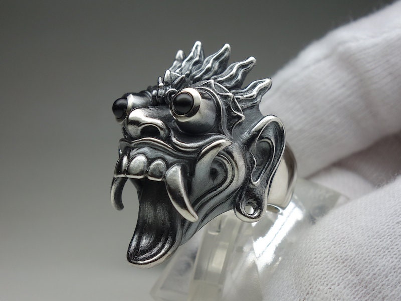 Rangda Ring - Bali Mask Ring - Sterling Silver 925 - Etsy Canada