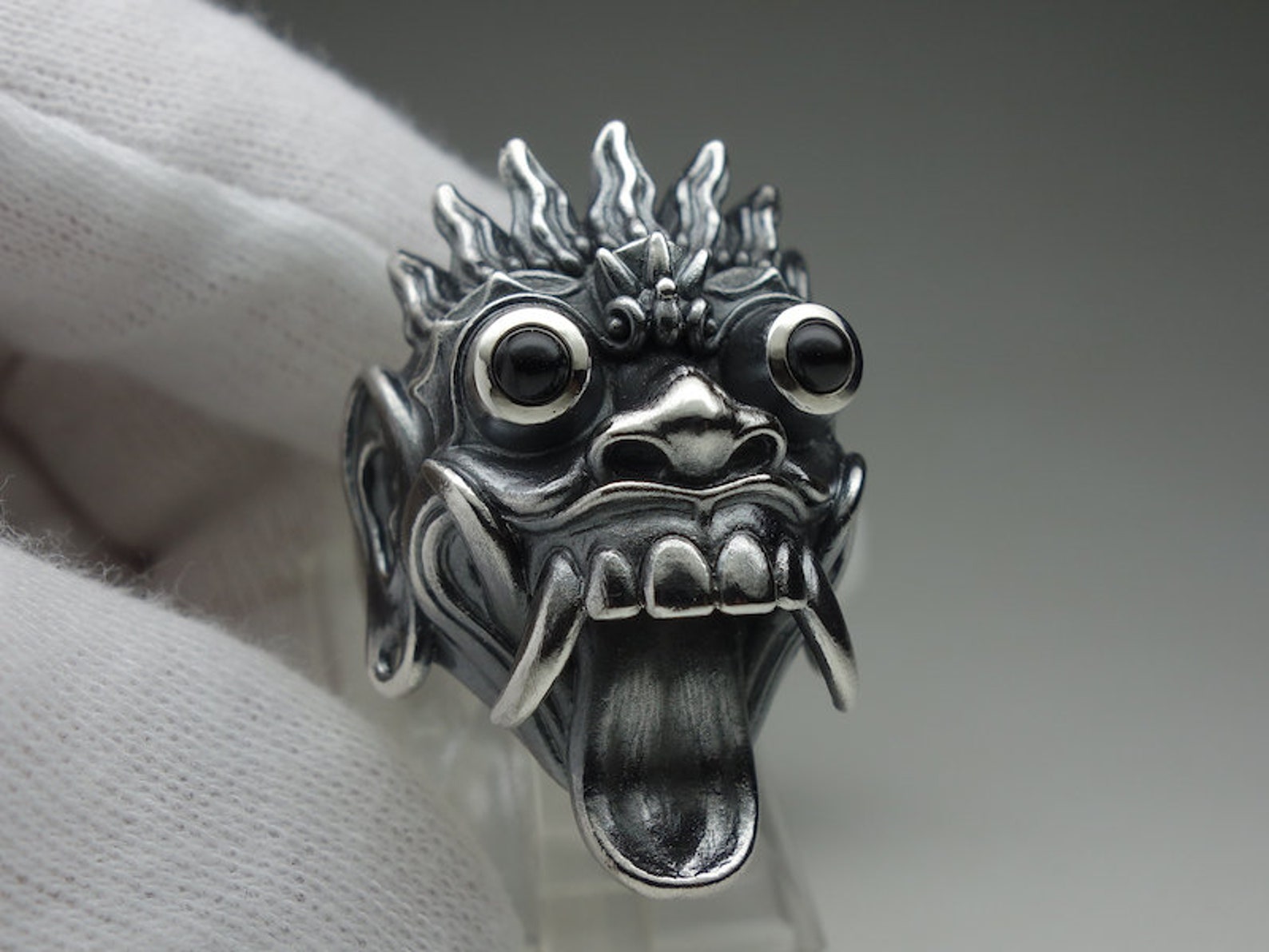 Rangda Ring - Bali Mask Ring - Sterling Silver 925 - Etsy Canada
