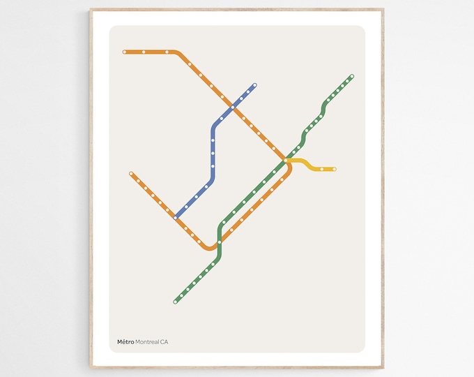 Montreal Metro Poster, Métro De Montréal Print, Minimalist Montreal ...