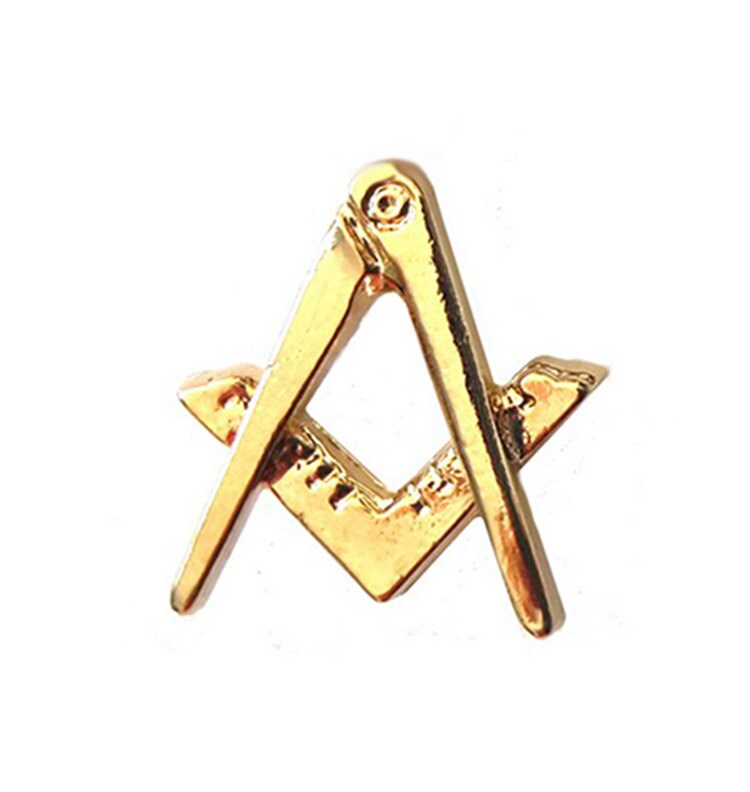 Square and Compass Masonic Pin Lapel. Freemason Signet With Embossed ...