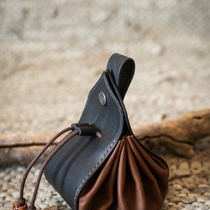 Medieval Leather Drawstring Belt Pouch/purse, Unisex - Etsy