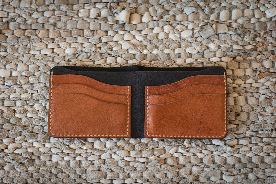 Slim Bi-fold Kangaroo Leather Wallet, Unisex, Handstitched, Men's ...