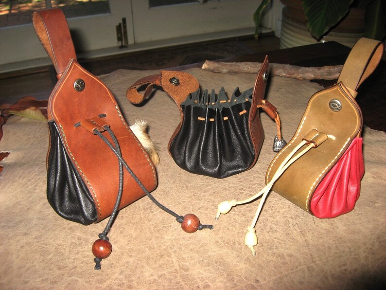 Medieval Leather Drawstring Belt Pouch/purse Unisex - Etsy