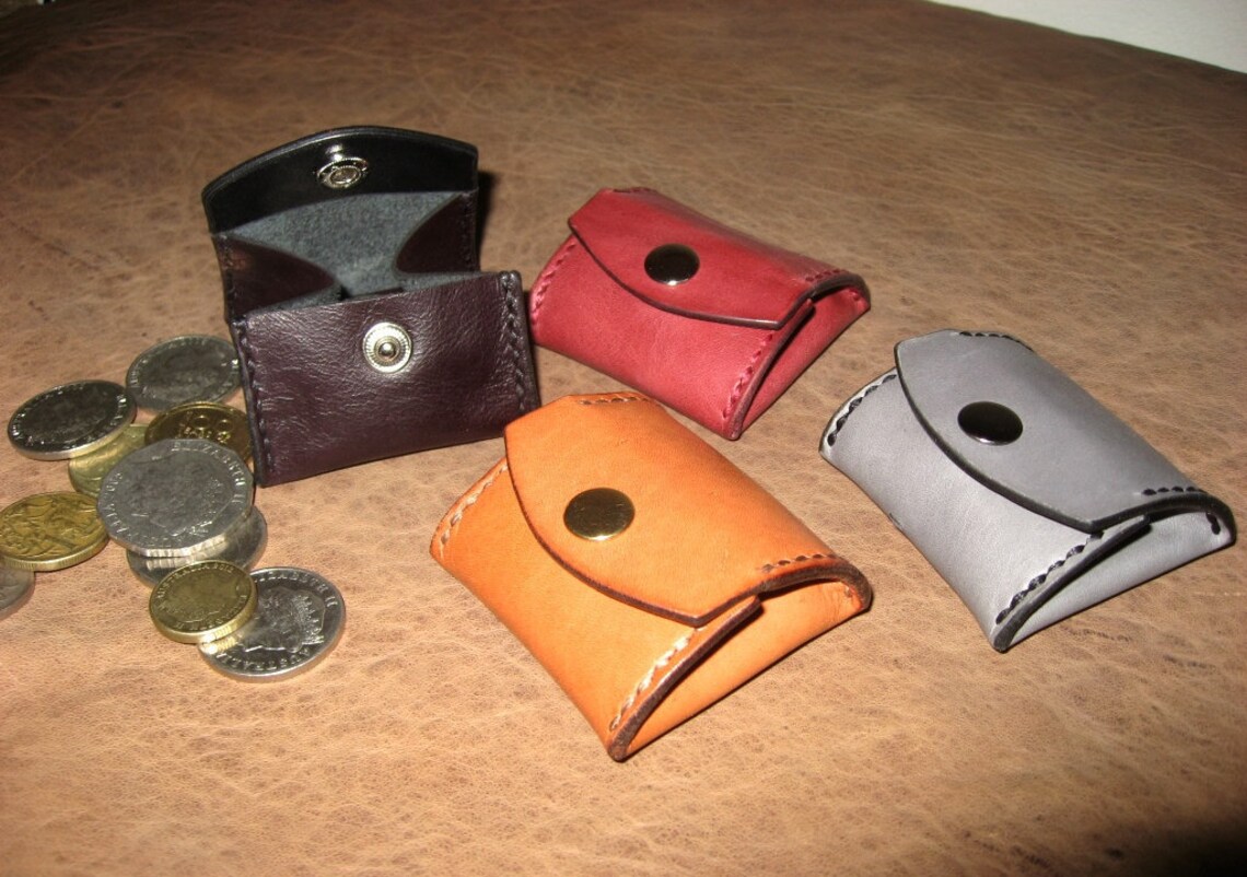 Small, Square Leather Pouch for Headphones, Jewellery, Coins; Headphone ...