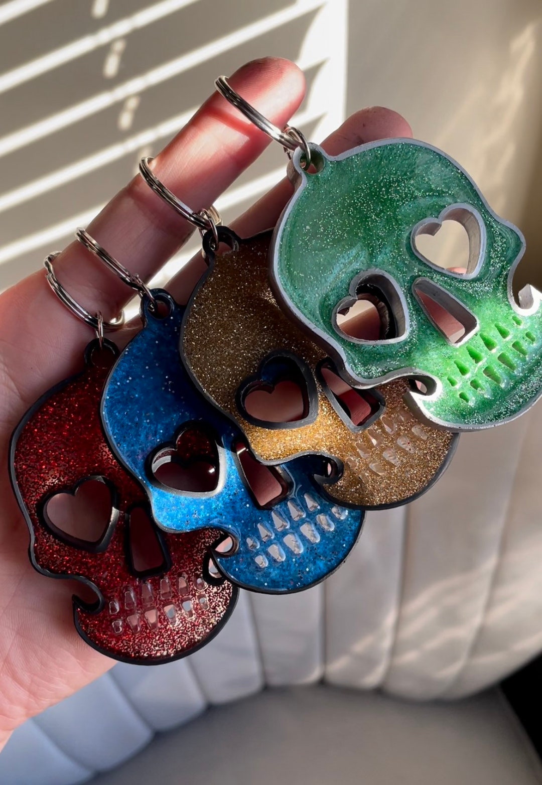 Skull Keychains - Etsy
